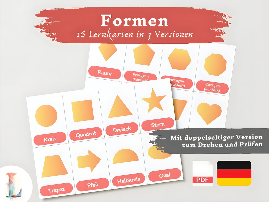 Lernkarten Kinder Formen Deutsch Lernen Kinder Lernen Formen - Etsy