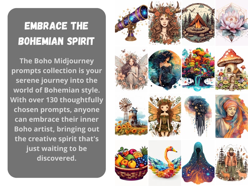 130+ Boho Clipart Midjourney Prompts, AI Art Adventure: Midjourney ...