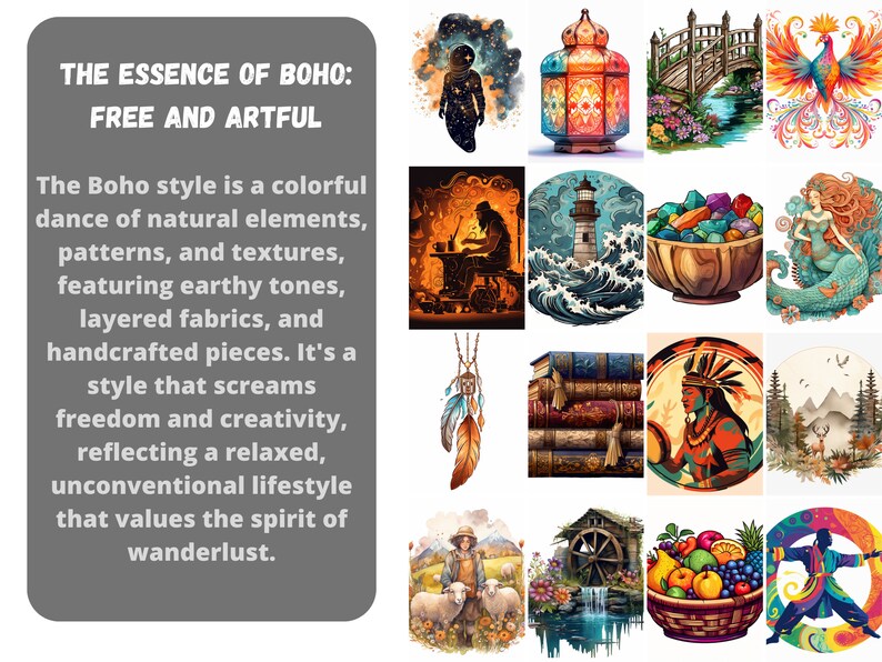 130 Boho Clipart Midjourney Prompts, AI Art Adventure: Midjourney ...