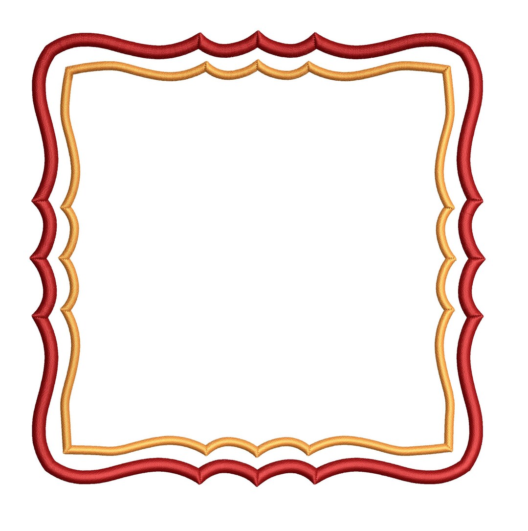 Wavy Edge Square Frame Embroidery Design for Stylish Table Decor and ...