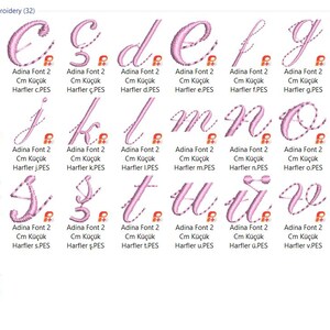 Adina Font Embroidery Design All Letters 2 Cm - Etsy
