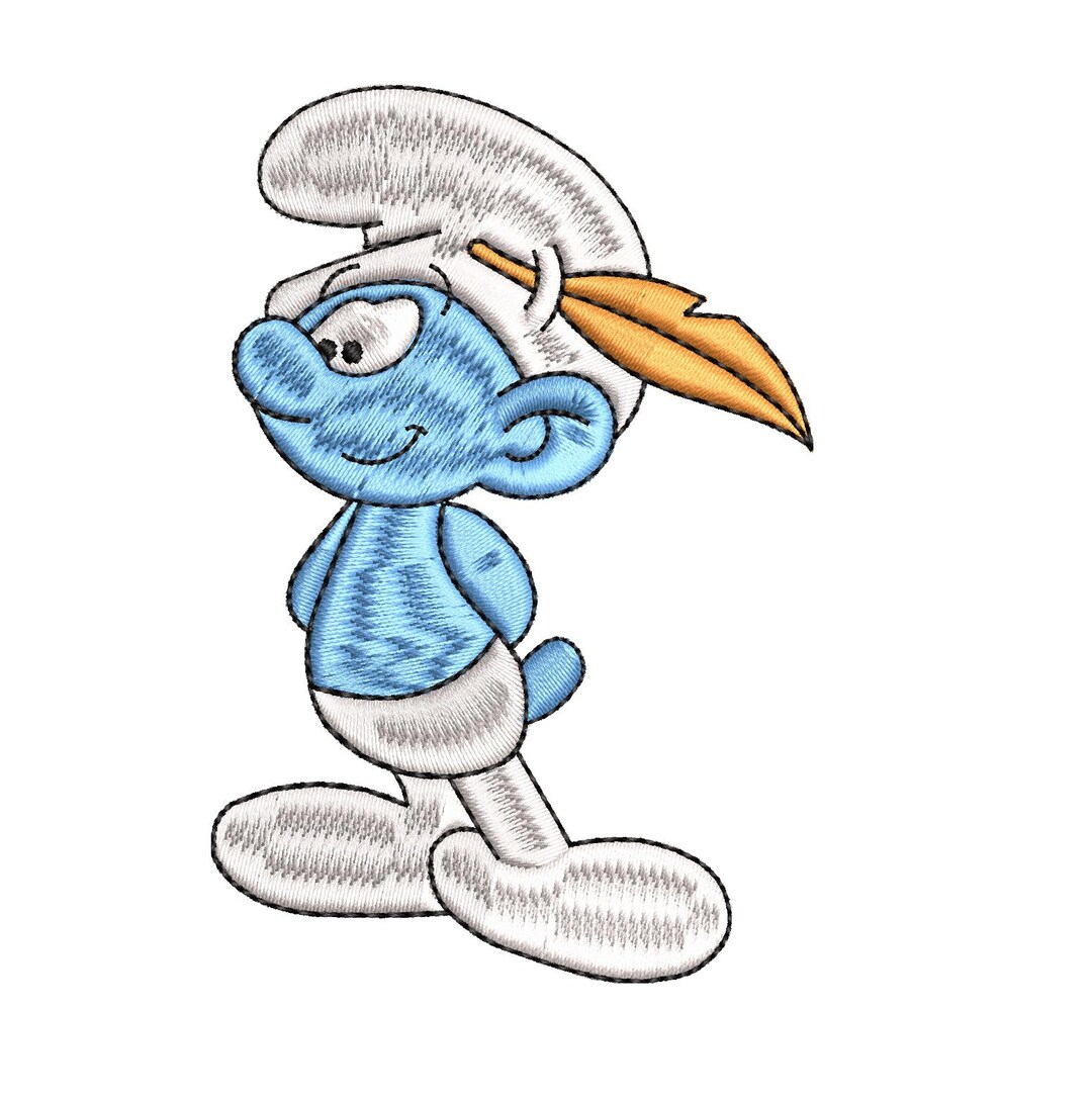 Poet Smurf Smurfs Themed Embroidery Design - Etsy