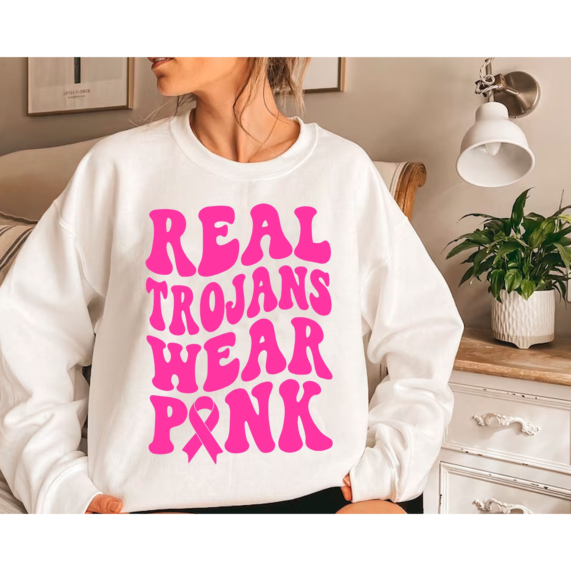 Breast Cancer SVG Pink SVG Trojans Breast Cancer Awareness - Etsy