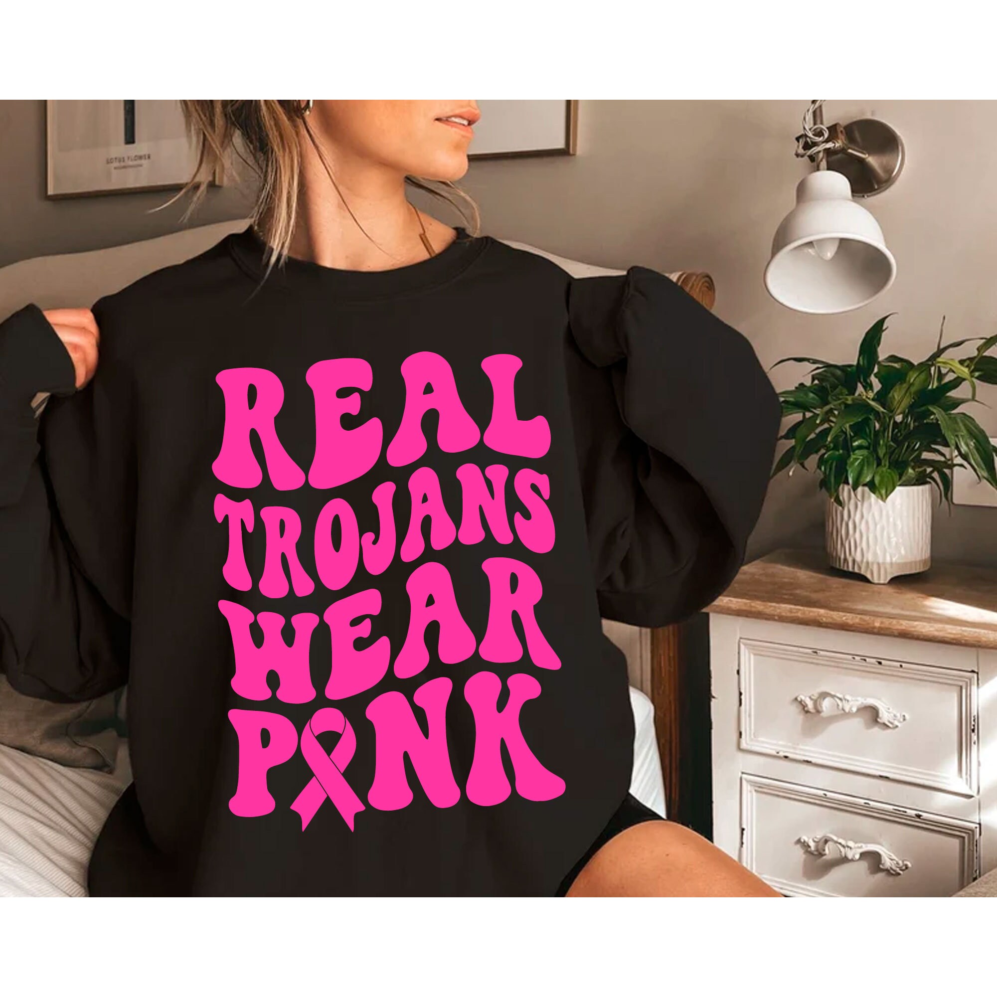 Breast Cancer SVG Pink SVG Trojans Breast Cancer Awareness - Etsy