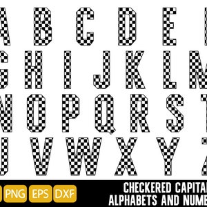 Checkered Alphabet Svg, Number Cut File for Cricut, Race Letters ...