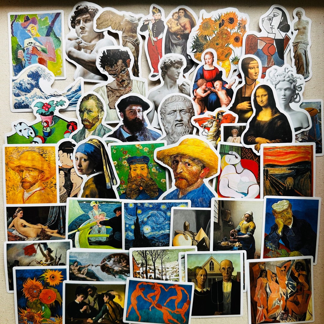 50pcs Van Gogh Decals Renaissance Art Stickers Phone Laptop Decals ...