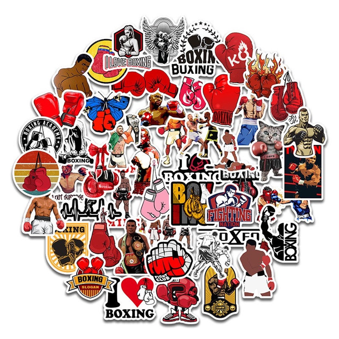 50pcs Boxing Stickers Phone Laptop Decals Waterproof Vinyl Stickers - Etsy