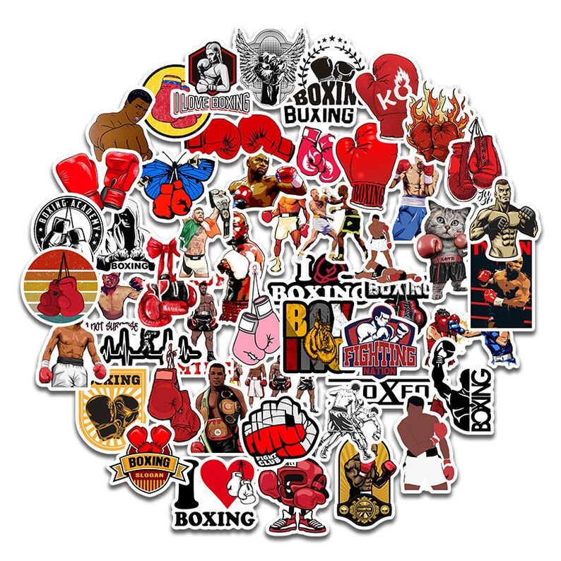 50pcs Boxing Stickers Phone Laptop Decals Waterproof Vinyl Stickers - Etsy