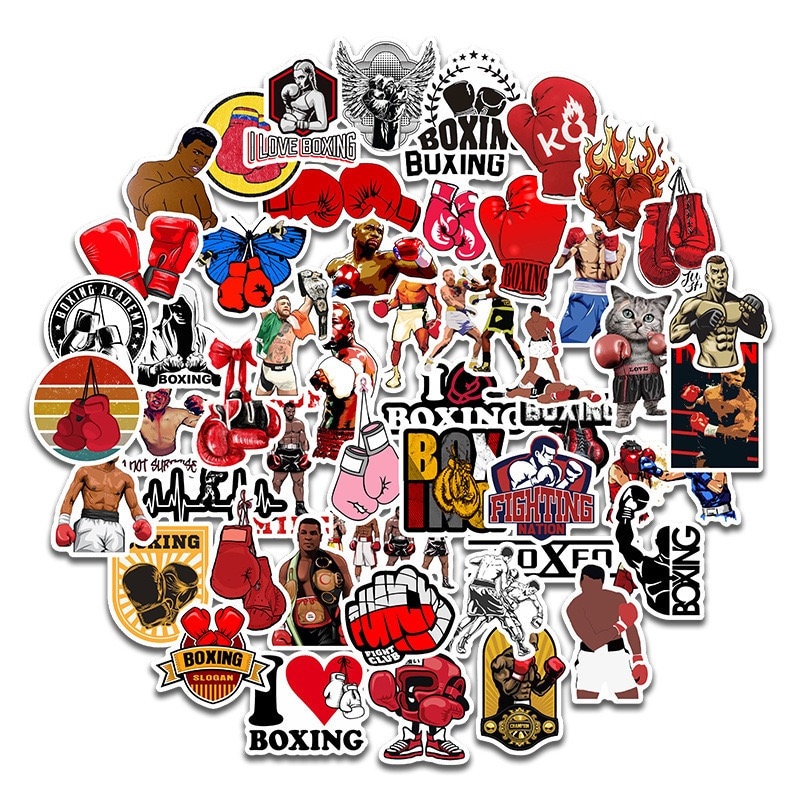 50pcs Boxing Stickers Phone Laptop Decals Waterproof Vinyl Stickers - Etsy