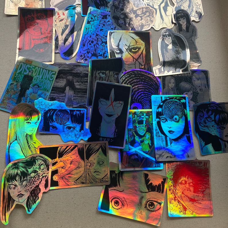 50pcs Holographic Japanese Horror Manga Stickers Phone Laptop Decals - Etsy