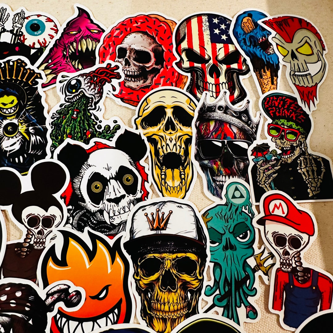 50pcs Skull Horror Stickers Street Art Cartoon Trending Graffiti Stickers Phone Laptop Decals ...