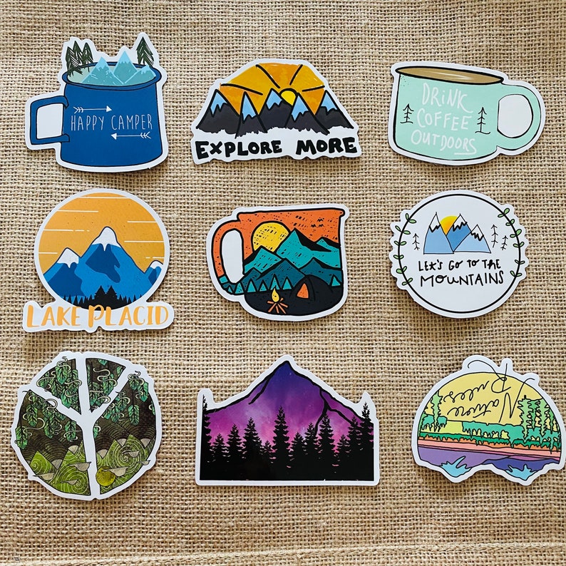 50pcs Hiking Stickers Mountain Camping Nature Outdoor Stickers Phone ...