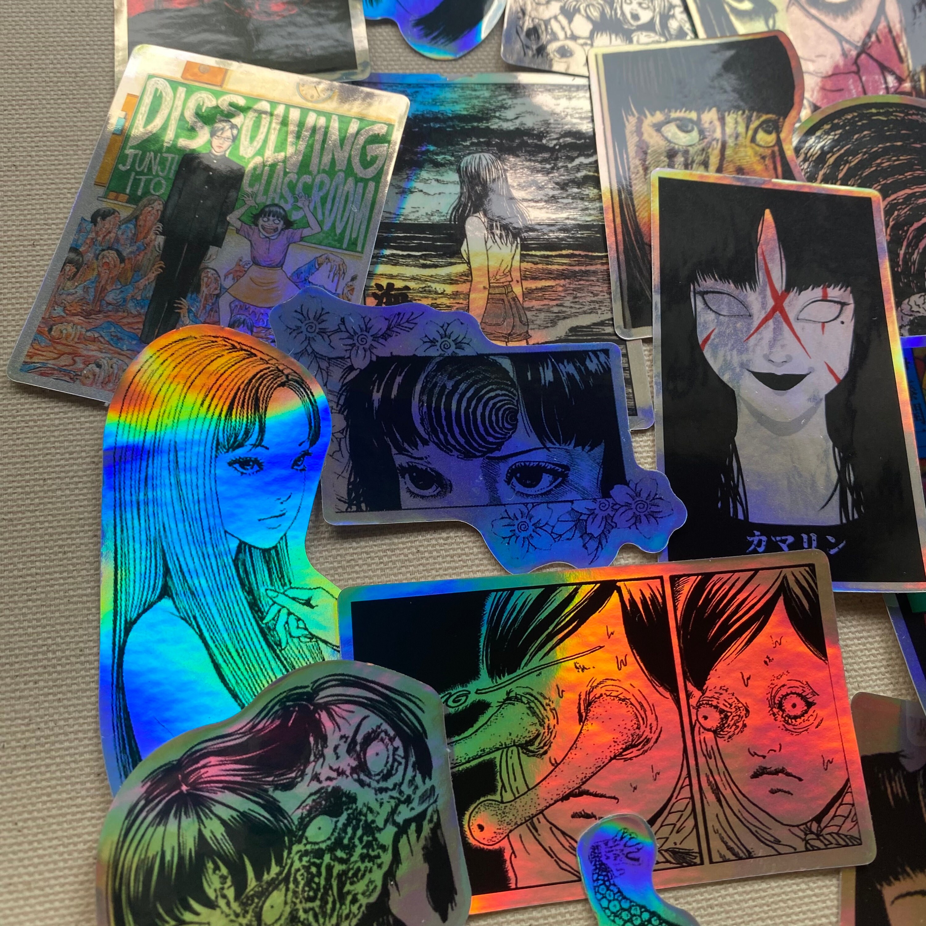 50pcs Holographic Japanese Horror Manga Stickers Phone Laptop Decals - Etsy