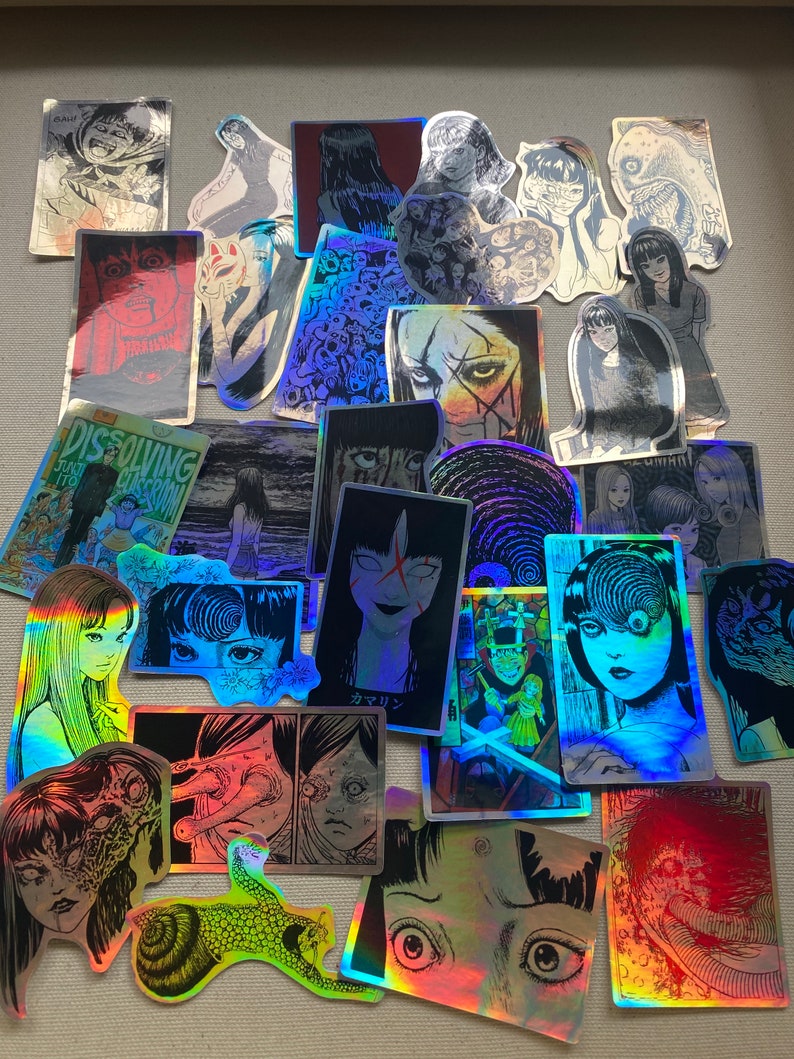 50pcs Holographic Japanese Horror Manga Stickers Phone Laptop Decals - Etsy