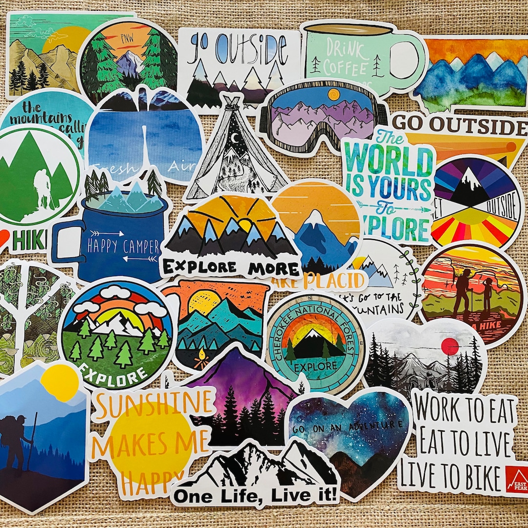 50pcs Hiking Stickers Mountain Camping Nature Outdoor Stickers Phone ...