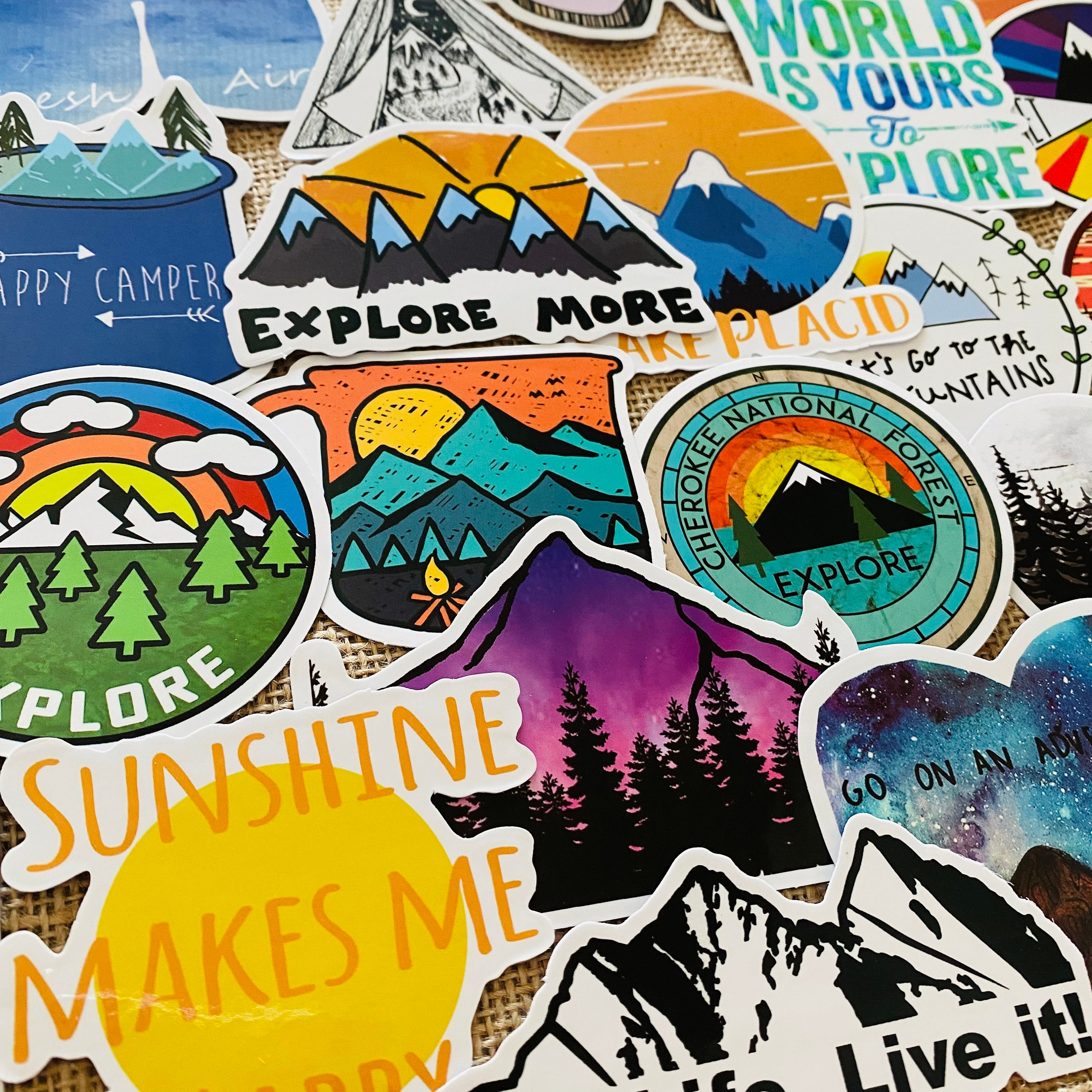 50pcs Hiking Stickers Mountain Camping Nature Outdoor Stickers Phone ...