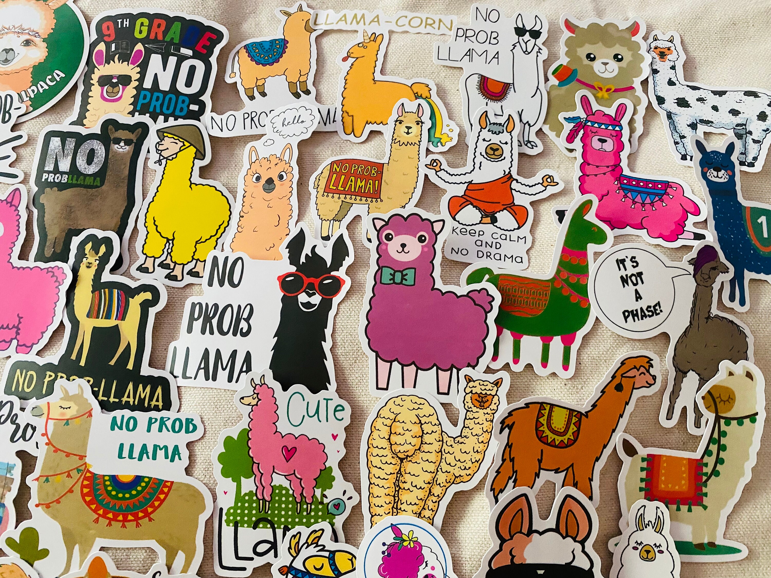 50pcs Lama Alpaca Stickers Phone Laptop Decals Waterproof Vinyl ...