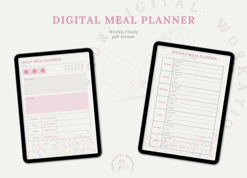 Digital Meal Planner / Weekly&daily - Etsy