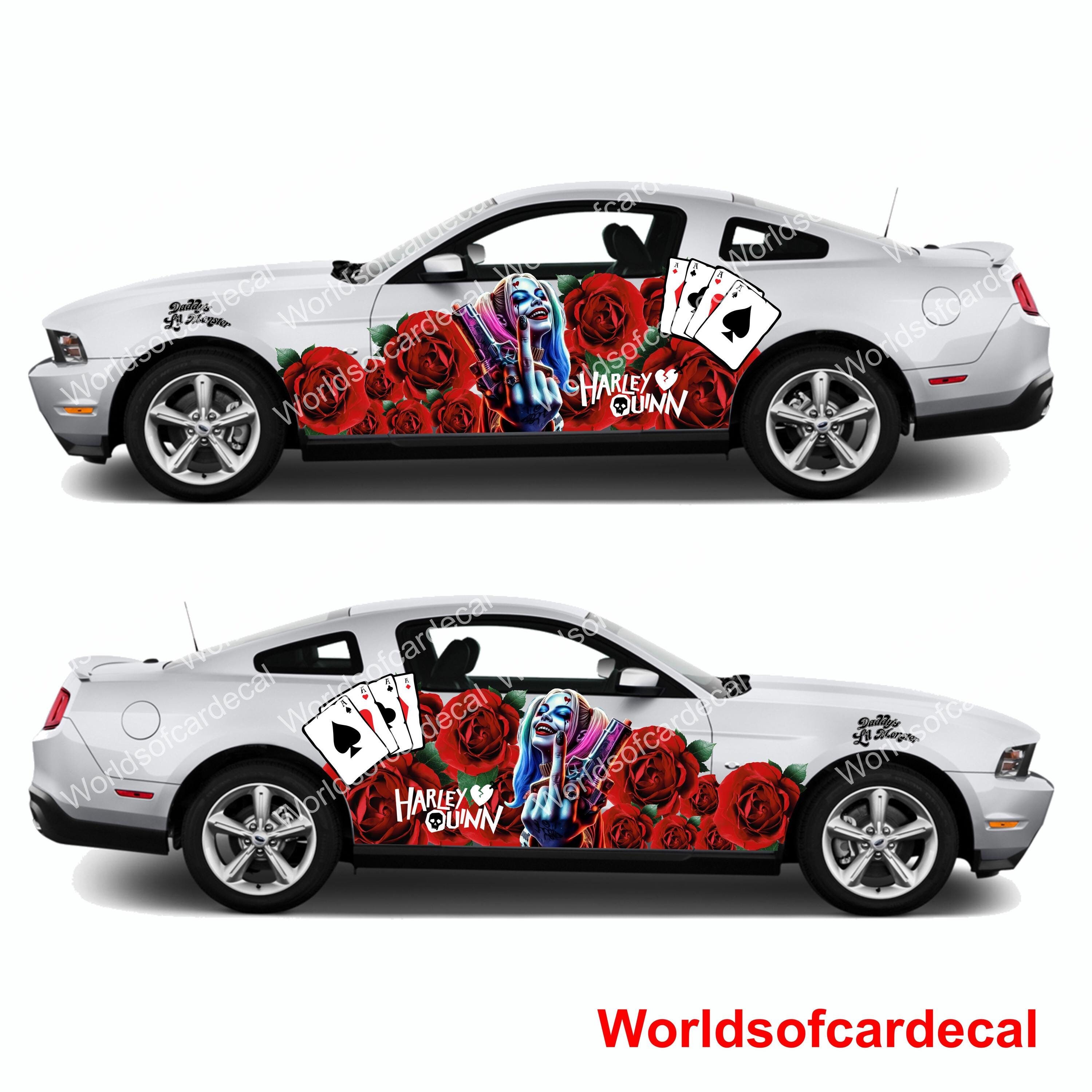 Harley Quinn Rose Colorful Car Wrap - Easy DIY Vehicle Makeover - Etsy