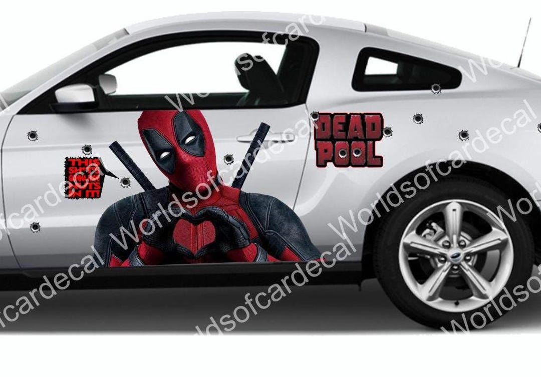 Stand Out With Deadpool Bullet Car Side Decal - Unique Superhero Vinyl ...