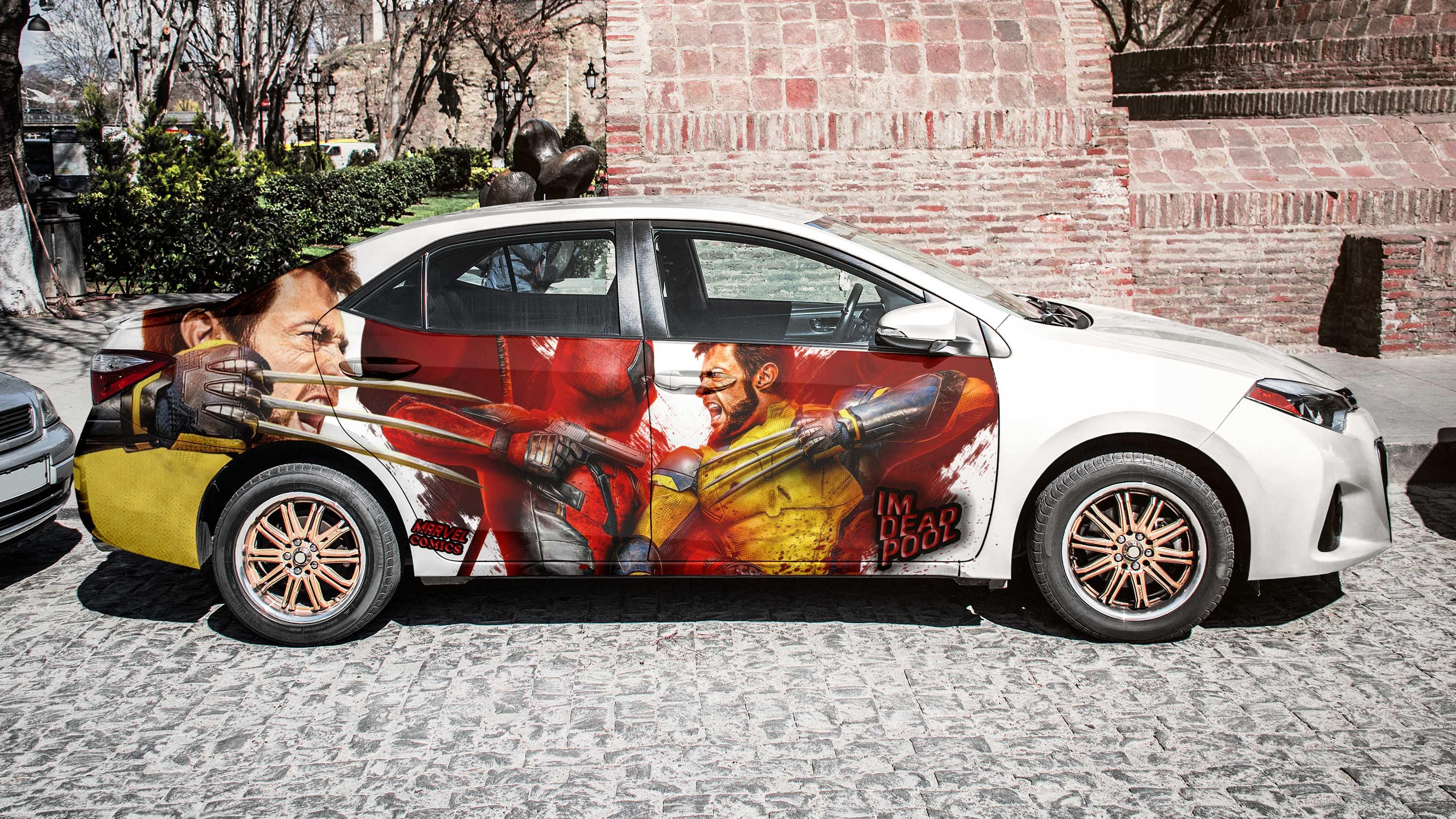 Deadpool Vs Wolverine Car Decal: Super Hero Vinyl Wrap - Etsy