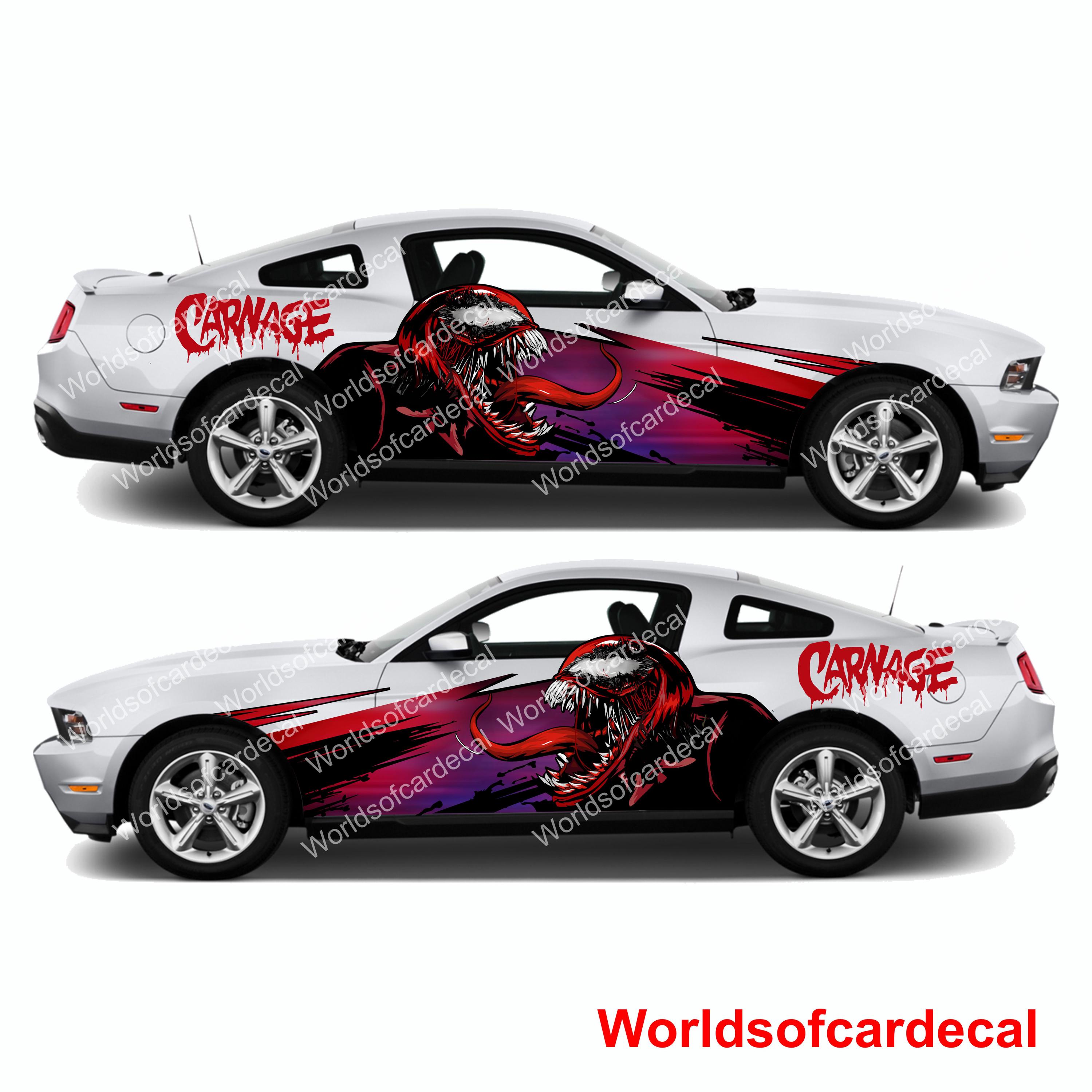 Carnage Car Decal ; Superhero Inspired Car Side Decal Customizable Size ...