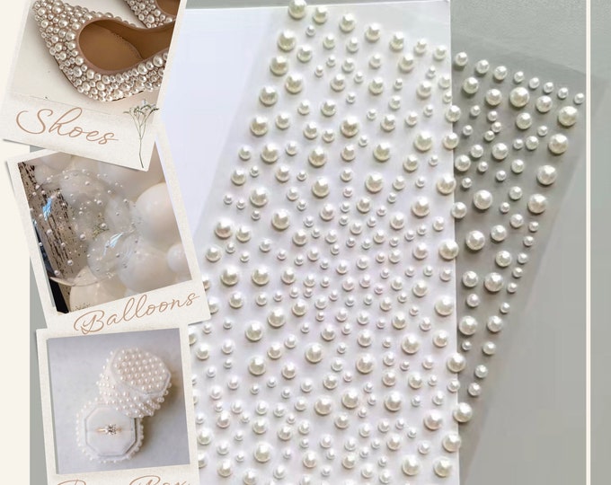 Wedding Craft Pearl Stickers for Crafting Flatback Stick on Pearls DIY ...
