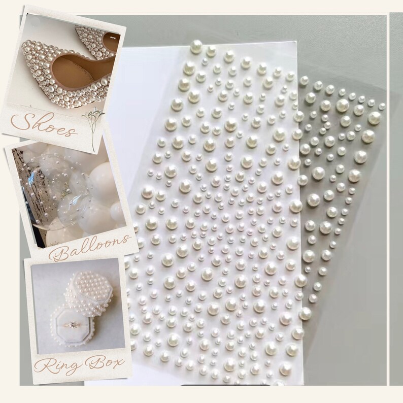 Wedding Craft Pearl Stickers for Crafting Flatback Stick on Pearls DIY ...