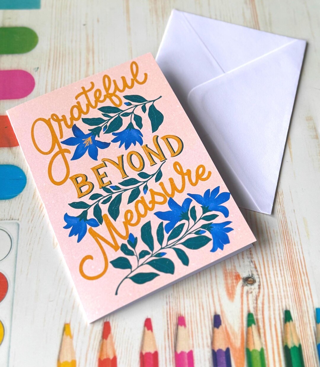 Floral Thank You Card: Handmade Appreciation Greeting Card - Etsy