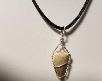 Carcharodontosaurus Tooth Fossil Pendant Dinosaur Tooth Necklace 925 ...