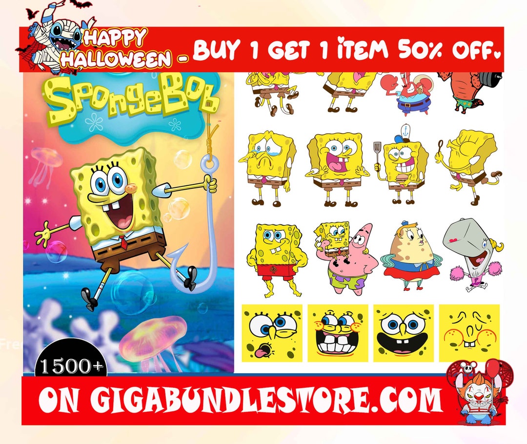 Spongebob Svg Layered Files SVG for Cricut Spongebob Png - Etsy