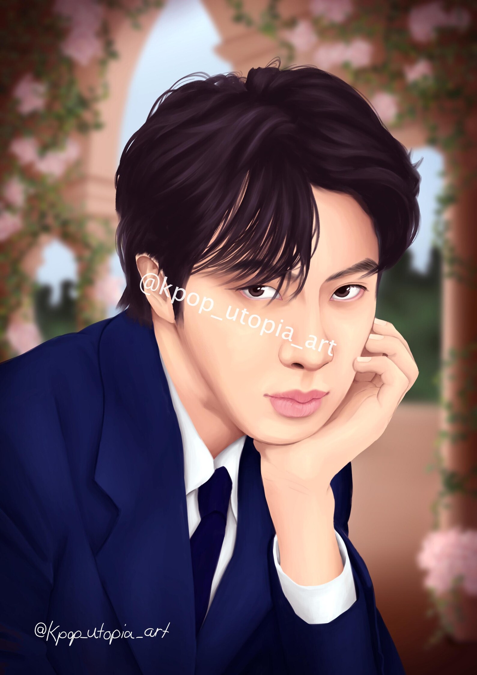 BTS Fan Art Jin Kim Seokjin as Prince Print Gift, Kpop Merchandise ...