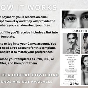 Editable Comp Card Template in Canva Customizable Model Talent Comp ...