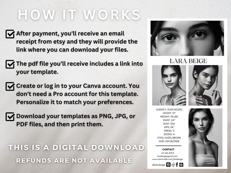 Professional Comp Card Design Services | Customizable, High-quality ...