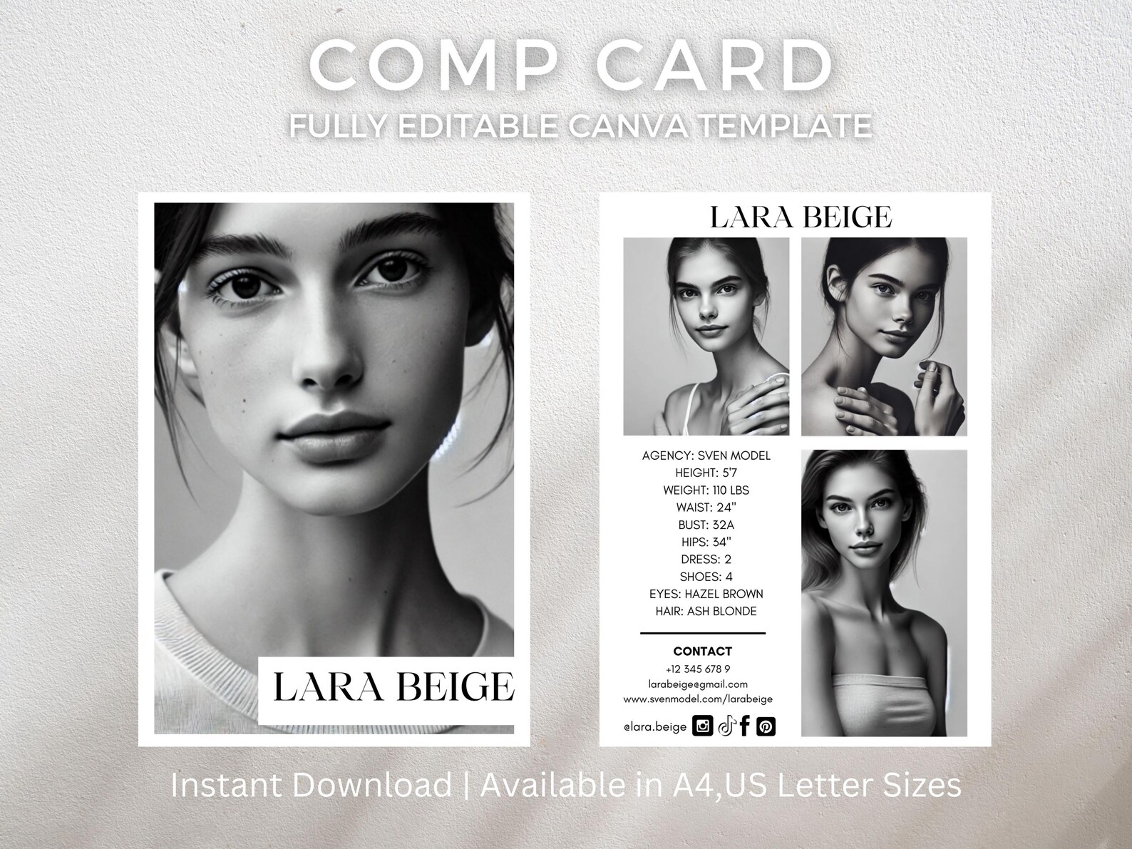 Professional Comp Card Design Services | Customizable, High-quality ...