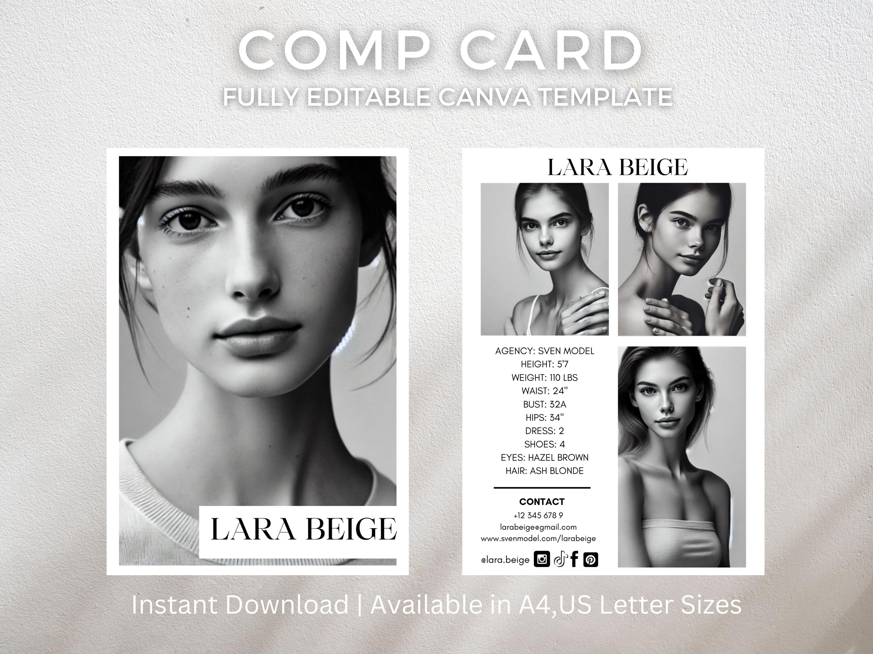 Professional Comp Card Design Services | Customizable, High-quality ...