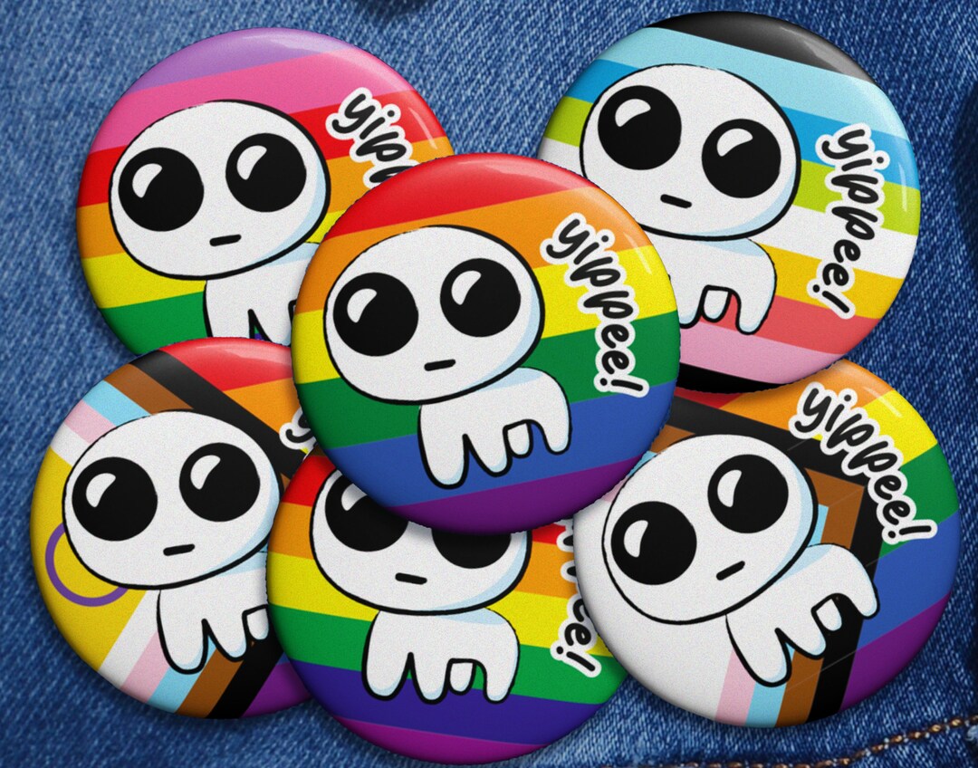 TBH Creature Pin Button | LGBTQ + Pride Flag | Yippee ADHD Btw Autism ...