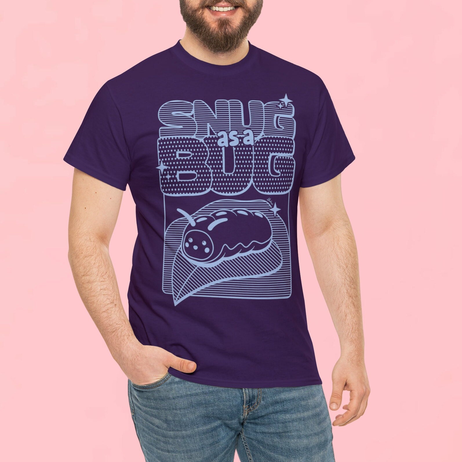 Snug as a Bug Monotone Outline Line Drawing Illustration - Etsy