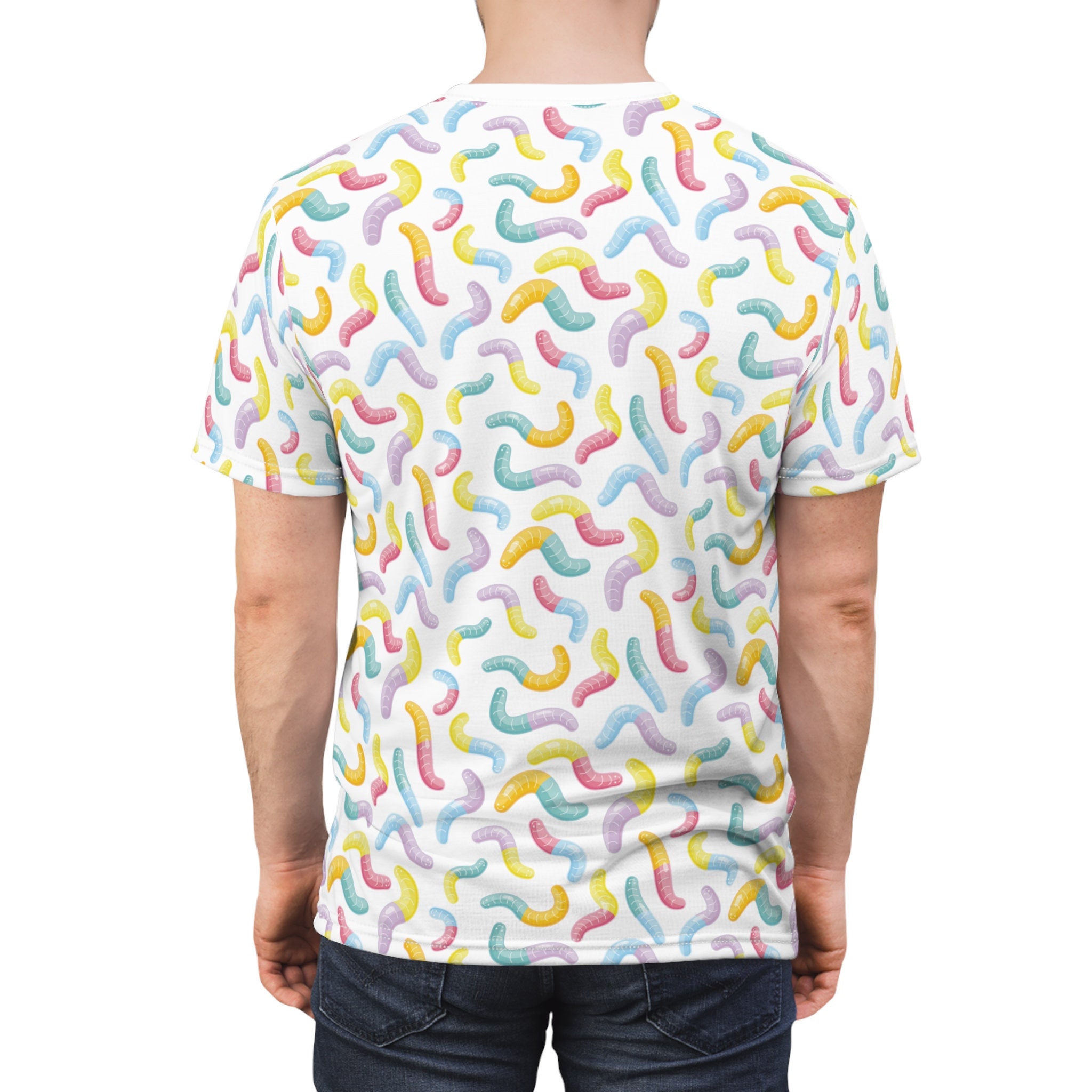 Gummy Worms Pattern Unisex Cut & Sew Tee Kawaii Age Regression Agere ...