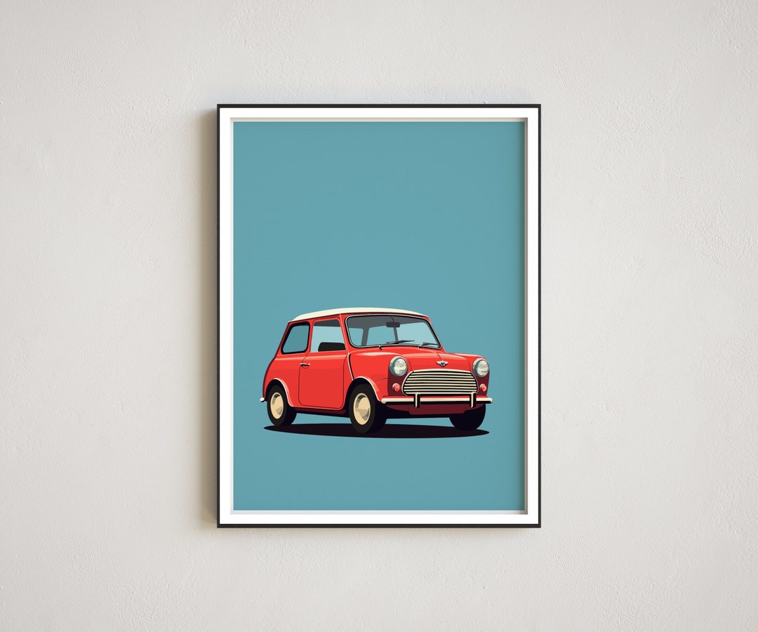 Minimalist Print Mini Cooper Wall Art Car Wall Art Automotive Wall ...
