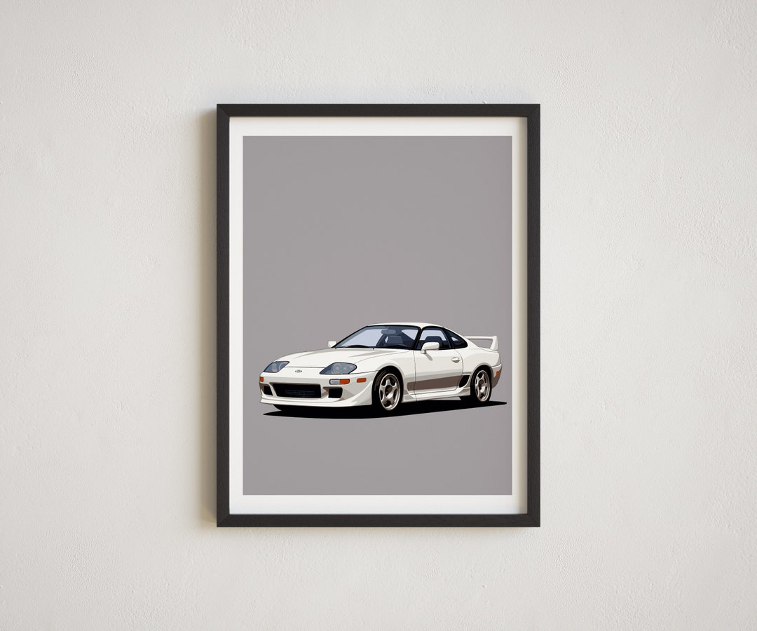 Toyota Supra Car Poster Toyota Supra Classic Car Print Automotive Wall ...