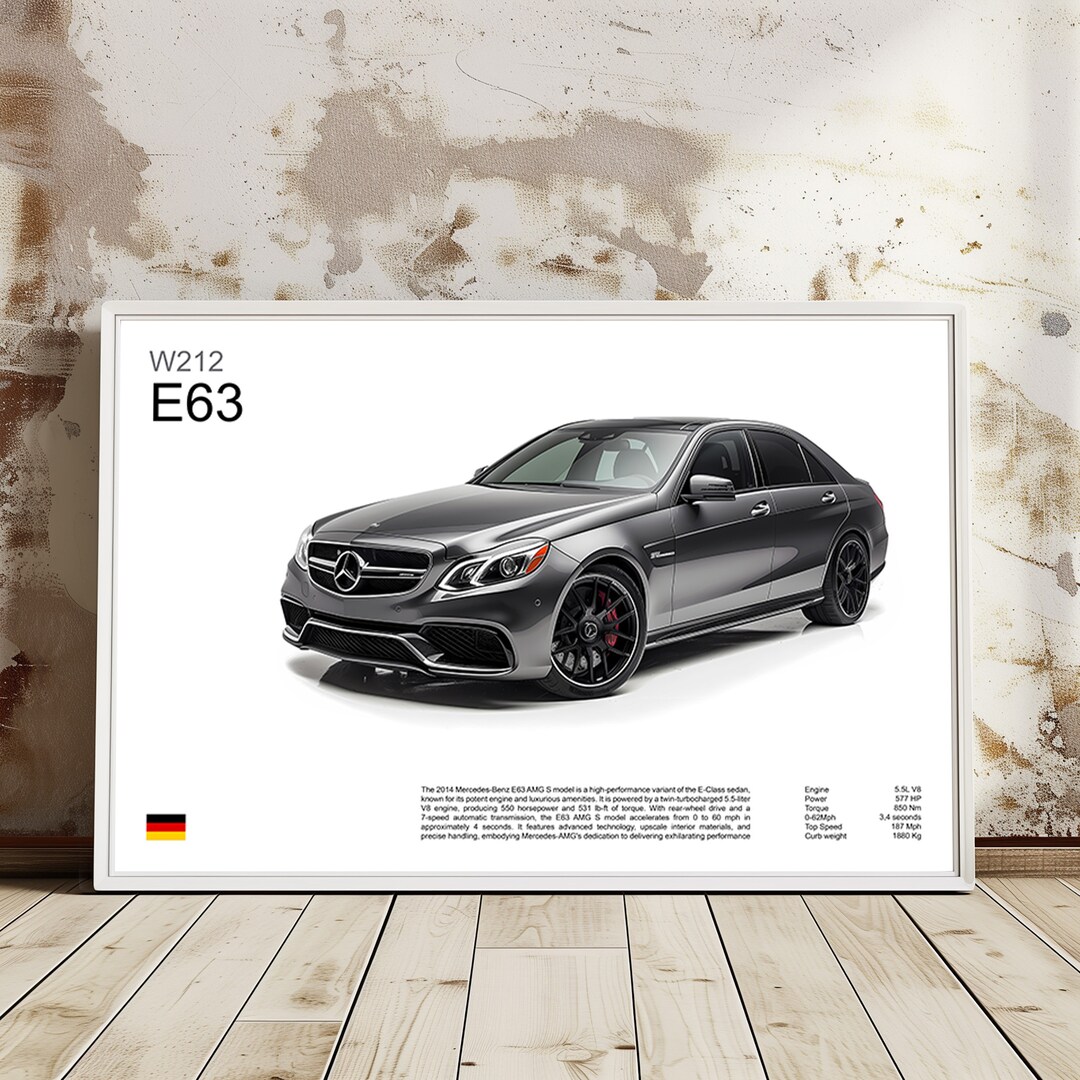 Mercedes E63 AMG S Poster Print Luxurious German Sports Car Home Decor ...