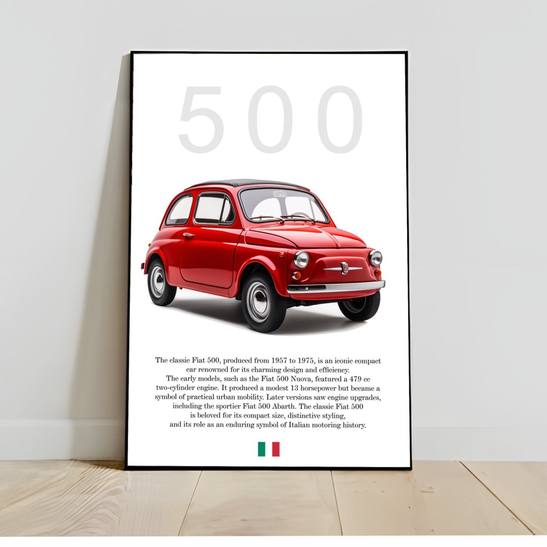 Poster FIAT 500 Druck klassisches italienisches desging - Etsy.de