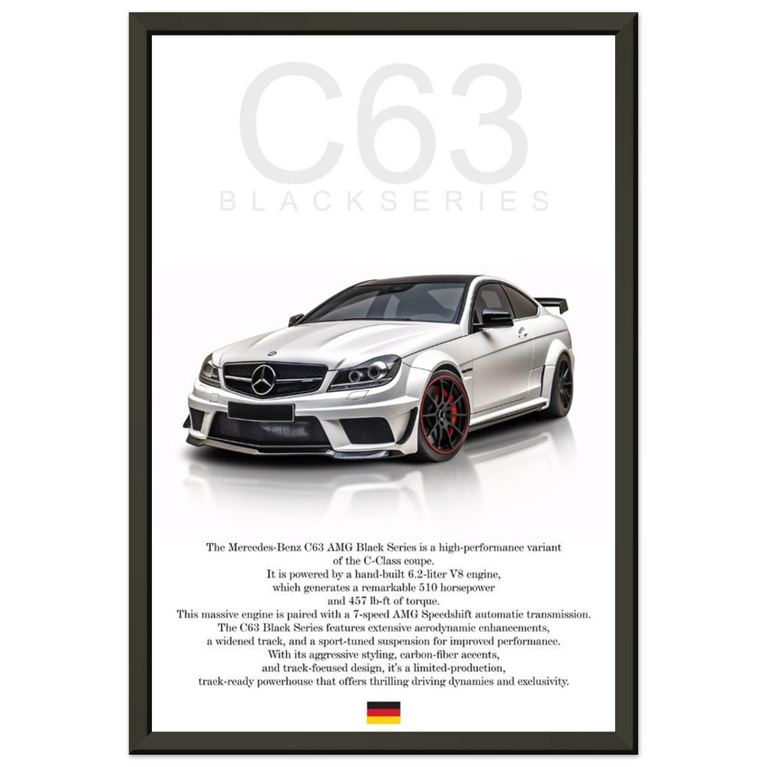 Metal Framed Premium Poster Mercedes-amg C63 30x45cm - Etsy