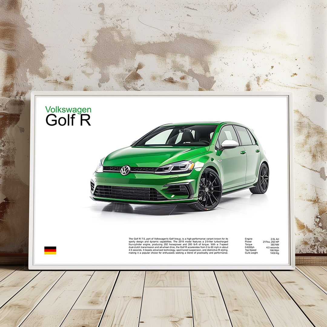 Volkswagen Golf R Mk75 Poster Print German Hot Hatch Gift for ...