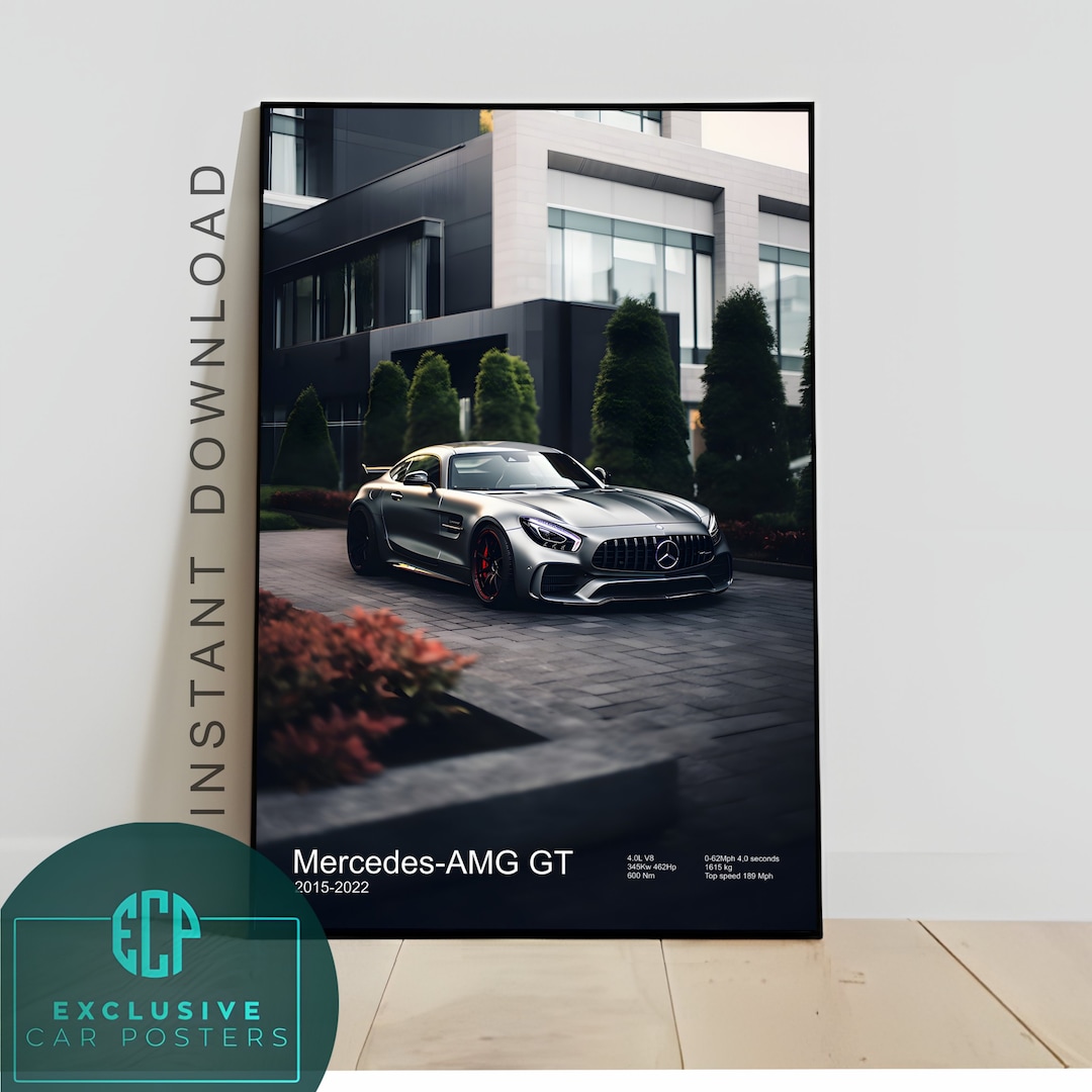 Poster Mercedes AMG GT Poster Car Art Illustration Wall Art - Etsy