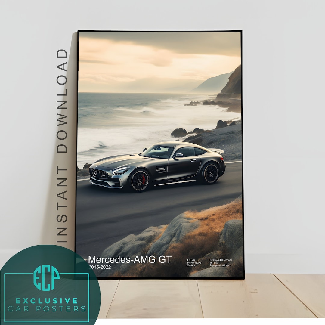 Poster Mercedes AMG GT Poster Car Art Illustration Wall Art - Etsy