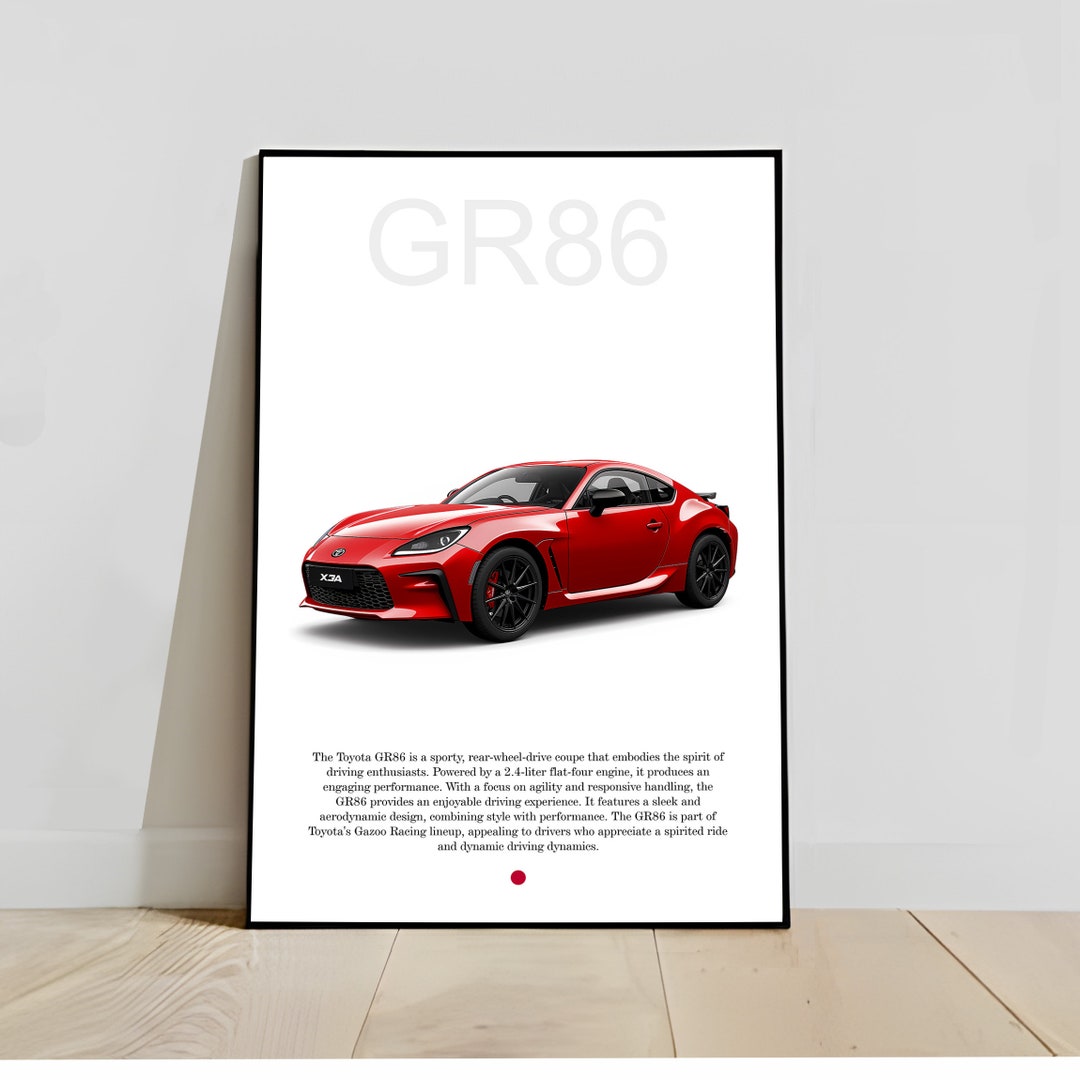 Toyota GR86 Poster Print Jdm Sports Car Luxury Wall Art Gift for Toyota ...