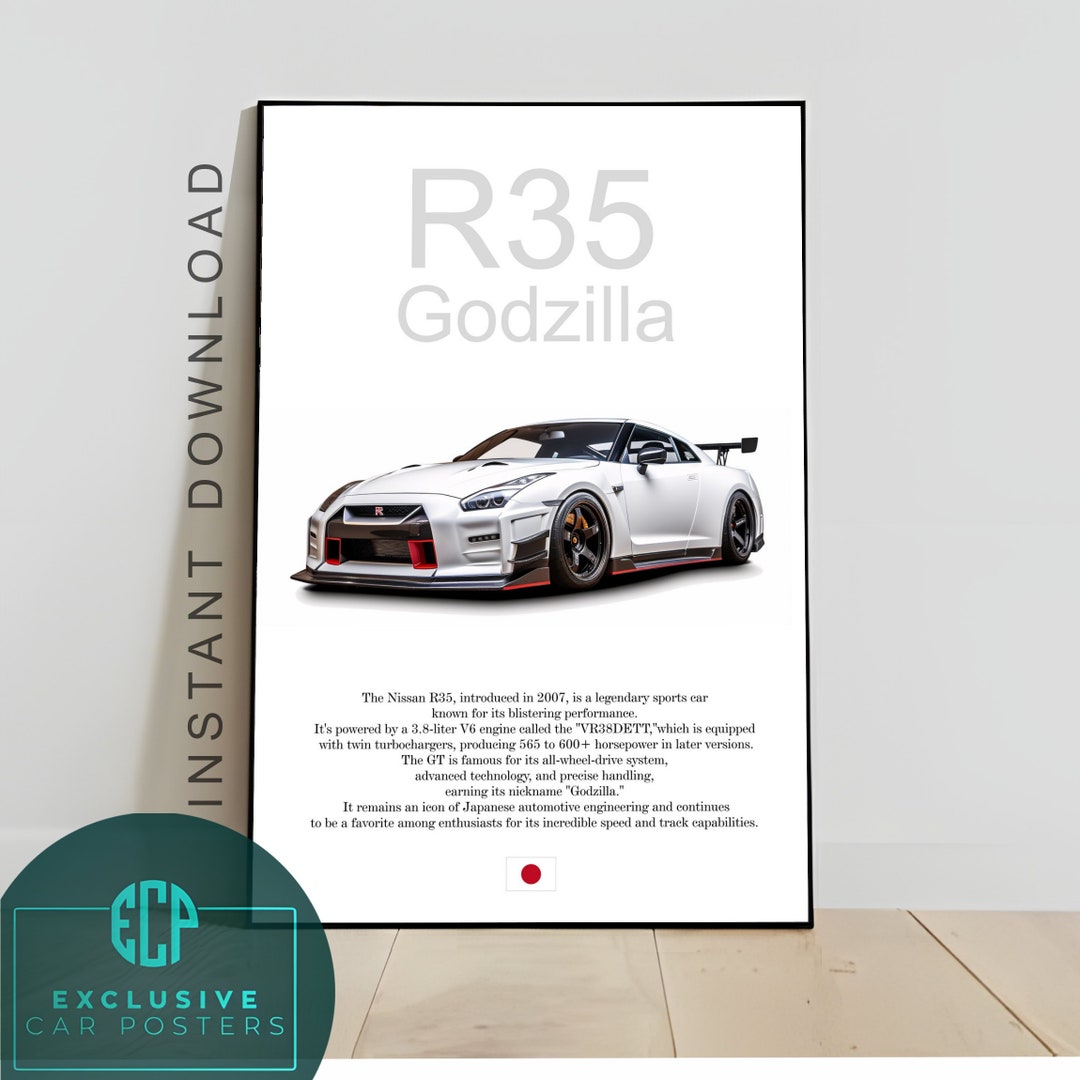 Poster Nissan R35 Nismo Print Gift Nissan Supercar Fan, Jdm Car Art ...