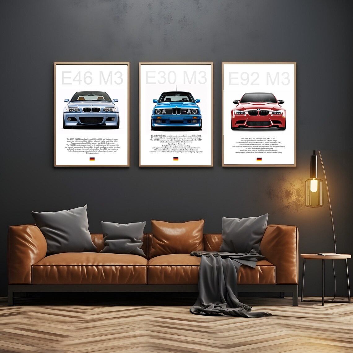 Set of 3 BMW M3 Posters E30 E46 E92 M3 Posters Set of 3 Digital ...